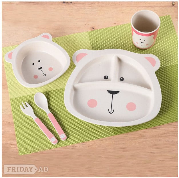 Bamboo Fiber Animal Design Pet Bowl - kids Table ware in Ipswich